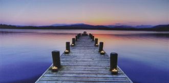 Mendler LED-Bild-AM, Leinwandbild Leuchtbild Wandbild, Timer FSC-zertifiziert - 110x55cm Steg, flackernd