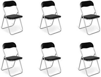 Dmora Set aus sechs Klappst&uuml;hlen, Farbe schwarz, Ma&szlig;e 43 x 47 x 78 cm