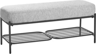 Beliani Schuhbank TRUCKEE Stoff Grau