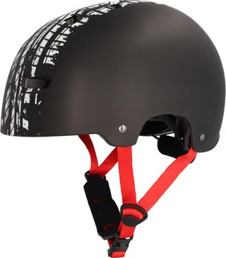 Fischer BMX Fahrradhelm, Radhelm, Dirt Bike Helm Track, L/XL, 58-61cm, schwarz weiß, TÜV geprüft