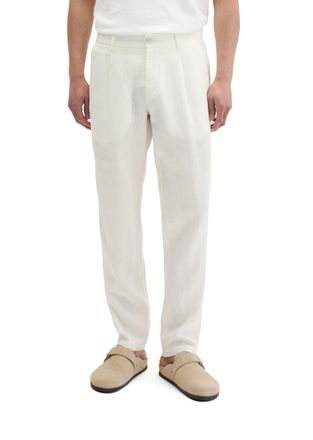 Marc O'Polo Leinenhose MARC OPOLO Osby jogger pleats, Herren, Gr. 31, L&auml;nge 32, wei&szlig; (silky wei&szlig;), Web, Obermaterial: 100% Leinen, normal, Hosen