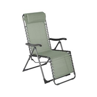Mobili Rebecca Klappbarer Liegestuhl, Null-Schwerkraft-Stuhl, Dunkelgrau, Stahl, Polyester, zusammenklappbar, f&uuml;r Garten und Camping - Ma&szlig;e HxBxT: 113 x 66 x 104 cm 
