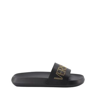 Versace Homme, Chaussures, Noir, Taille: 44 EU Logo Claquettes