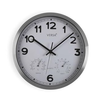 VERSA Weiße Wanduhr aus Aluminium (4 x 30 x 30 cm)