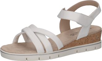 Caprice Damen Sandalen mit Absatz aus Leder mit Fußbett, Weiß (White Nappa), 38 EU