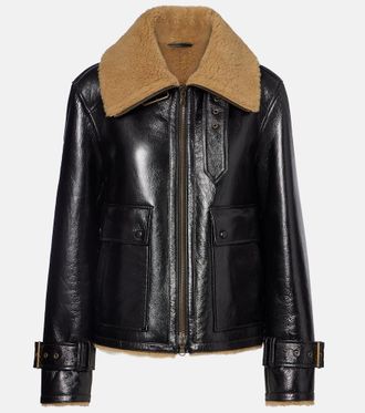 Veronica Beard Veste Danika en cuir et shearling