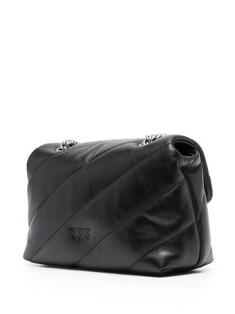 Pinko Pinko Hobo Bags - Quilted Black Crossbody Bag With Silver Chain - Gr. unisize - in Schwarz - f&uuml;r Damen