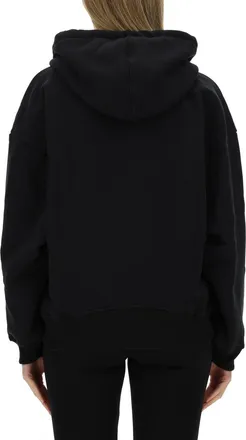 Off-white Logo-Embroidered Cotton Sweatshirt - Black