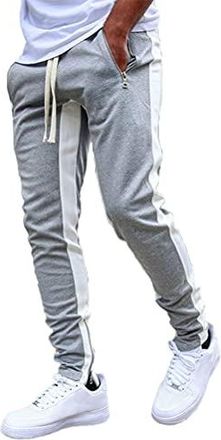 ORANDESIGNE Pantalon de Jogging Homme Pantalon Sport Rayures Contrast&eacute;es Taille Elastique Pantalon Dentra&icirc;nement avec Poche Activewear Pantalons de Surv&ecirc;tement A 