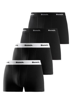 Bench Boxer BENCH. Boxershorts f&uuml;r Herren, Herren, Gr. XXL, 4 Stk., schwarz, Jersey, Obermaterial: 95% Baumwolle, 5% Elasthan, unifarben, Unterhosen, Unterh