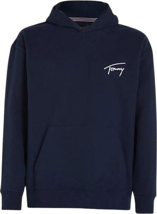Tommy Jeans Homme, Sweatshirts et sweats à capuche, Bleu, Taille: XS Signature Logo Relaxed Sweat à capuche