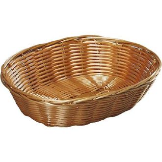 KESPER Brotkorb aus Kunststoffgeflecht in der Farbe Braun, Form: Oval, Sp&uuml;lmaschinengeeignet und wasserunempfindlich, Ma&szlig;e: 24 x 20 x 6cm, 17833