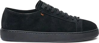 Santoni Low-Top Sneakers aus Wildleder vom Kalb - - Shoes - Herren - Schwarzk - 42 EU