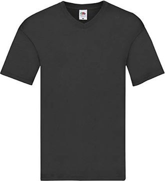 Fruit Of The Loom T-Shirt col V Original - Homme (XL) (Noir)