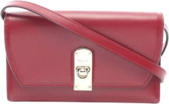 Ferragamo Sac bandouli&egrave;re Gancini en cuir Pre-owned - Femme - Pre-owned - Rouge - Taille: ONE Size