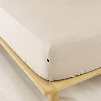 Someo Drap Housse Flanelle Beige 140x190 cm