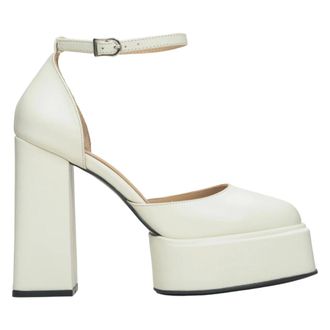 Estro & Luminara Femme, Chaussures, Beige, Taille: 39 EU Sandales &agrave; plateforme en cuir beige clair