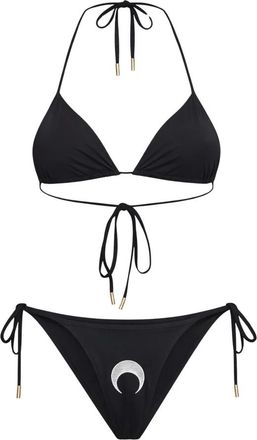 Marine Serre Femme, Maillots de bain, Noir, Taille: 40 FR Triangle Jersey Bikini Set