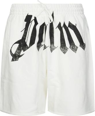 Palm Angels Homme, Shorts, Blanc, Taille: L Big Waist Logo Sweatshorts