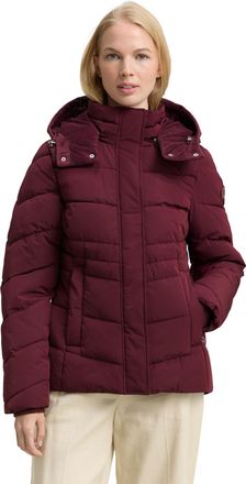 Tom Tailor Damen 1047527 Puffer-Jacke mit Abnehmbarer Kapuze, 16427-Bordeaux Red, XXL