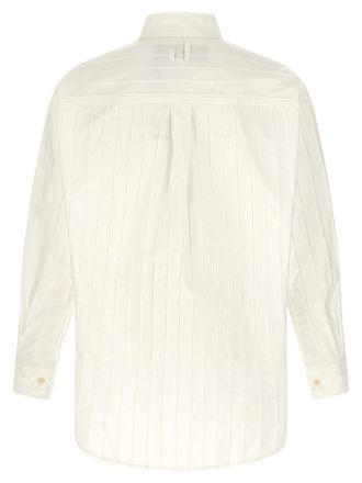 Jacquemus Embroidered Striped Cotton Poplin Shirt - Cream