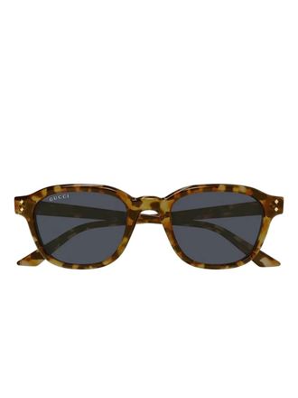 Gucci lunettes de soleil &agrave; effet &eacute;caille de tortue - Marron