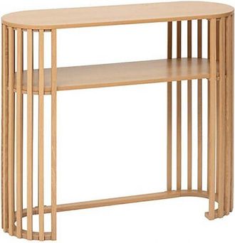 PEGANE Table console d&eacute;corative &agrave; lignes arrondies, coloris beige - Longueur 100 x Profondeur 35 x Hauteur 85 cm