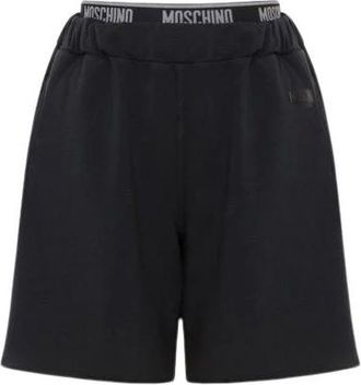 Moschino Femme, Shorts, Noir, Taille: 44 FR Short en molleton de coton teint en pi&egrave;ce