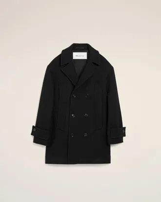 Ami Ami Paris - Manteau caban noir en laine Noir - Taille : 34 - pour Femme