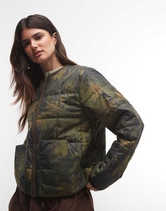 The North Face Lhotse LT isolierte Jacke mit gr&uuml;nem Print