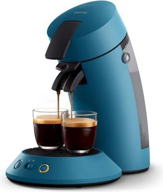 Philips SENSEO Original Plus Kaffeepadmaschine - Intensity Select, Coffee Boost, Crema Plus, 1 oder 2 Tassen, unter 1 Min Brühzeit, Mattes Design, Blau Pavone