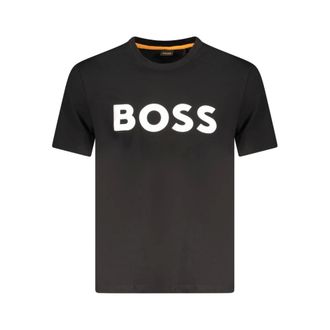 HUGO BOSS Homme, Tops, Noir, Taille: 2XL T-shirt Homme en Coton Noir