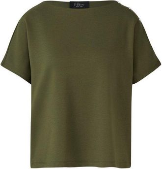 s.Oliver Kurzarmshirt T-Shirt Elastisches Jersey-Shirt mit dekorativer Knopfleiste