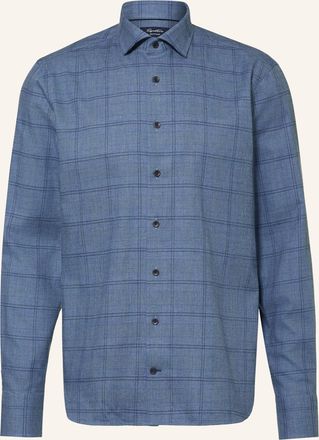 Olymp Olymp Signature Flanellhemd Casual Tailored Fit blau