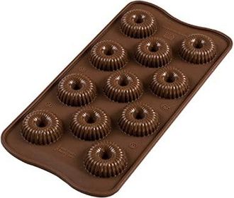 Silikomart | SCG49 Silikonform für CHOCO CROWN Pralinen, Antihaft, 11 Pralinen, Packung mit 1 Form für Süßigkeiten, Easy Choc, Ø 30 mm, h 15 mm, Volumen 99 ml, M