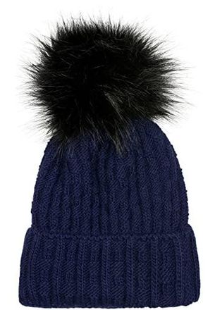 styleBREAKER Bonnet en Maille avec Pompon Unisexe, avec Motif tressé et Doublure en Polaire, Bonnet dhiver avec Un Pompon en Fausse Fourrure, fabriqué en Pologne 0