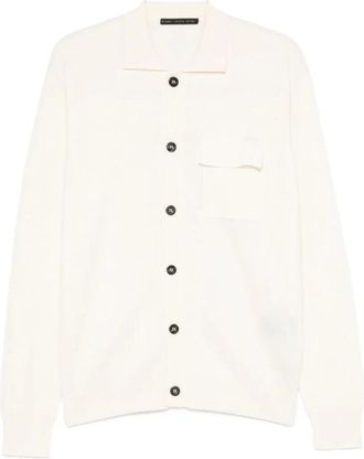 low brand Homme, Pulls, Blanc, Taille: M Cardigan en laine m&eacute;rinos