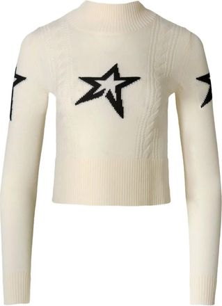 Perfect Moment pull en maille torsadée et ornement étoile - Blanc