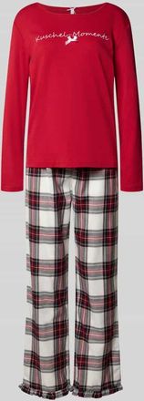 Louis & Louisa Loose Fit Pyjama mit Statement-Stitching Modell Kuschel-Momente
