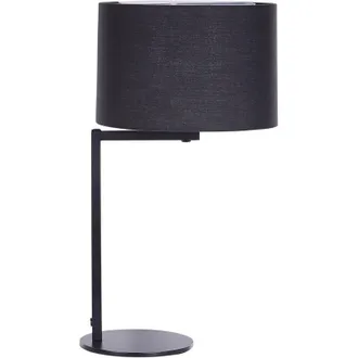 Beliani Lampe &agrave; Poser Moderne Abat-Jour en Tambour Noire avec Interrupteur Baldwin