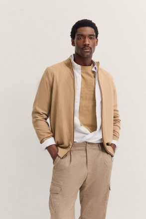 Bugatti Strickjacke Regular Fit mit Rei&szlig;verschluss und Stehkragen