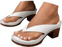 Generic Tongs pour femme - Sandales &agrave; talon bloc bas - Tongs &agrave; talons &eacute;pais - Sandales habill&eacute;es &agrave; enfiler - Sandales de f&ecirc;te - Sandales l&eacute;g&egrave;res pour femme - 