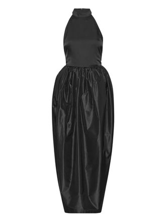 Rotate robe longue en taffetas de satin noir