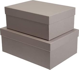 R&ouml;ssler Selection Papier 13491453490 - S.O.H.O. Boxline 2er Kartonage, rechteckig, Taupe
