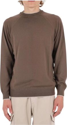 Eleventy Pull &agrave; col rond Mag0N037 - Homme - Pulls - Brun - Taille: M