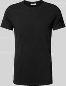 Casual Friday T-Shirt mit geripptem Rundhalsausschnitt