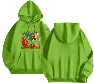 Generic Le Grinch Sweat A Capuche Femme Hiver 2025 Femmes Sweet Sweatshirts Adulte Pilou Christmas De Pulls Moche Noel Chaud Plaid Vetement Pyjama Oversize Co