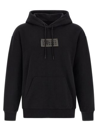 Maison Margiela Logo-Patch Cotton Hoodie - Black