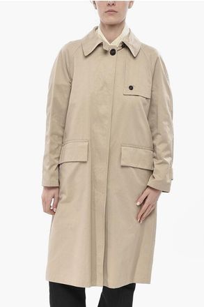 Palt&ograve; Cotton-Blend Trench MARTA STAR with Hidden Button Closure size 38