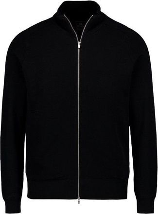 Boggi Milano Herren Cardigan schwarz Merinowolle unifarben